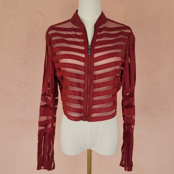 bebe | Jackets & Coats | Bebe Chevron Leather Mesh Moto Jacket Y2k ...